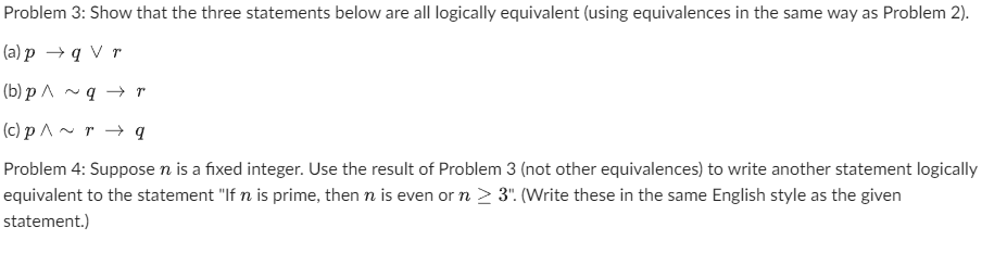 Solved Problem 3: Show that the three statements below are | Chegg.com