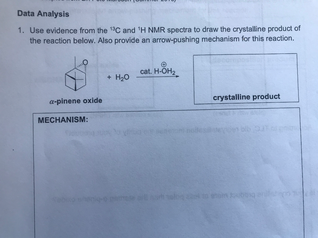 Solved Use the spectra to draw the product from alpha pinene | Chegg.com