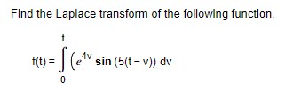 Solved Find the Laplace transform of the following function. | Chegg.com