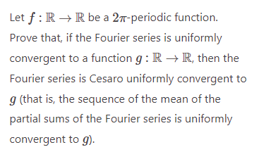 Solved Let f:R→R be a 2π-periodic function. Prove that, if | Chegg.com