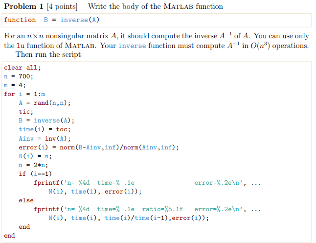 When I wrote use only the lu function I meant mainly | Chegg.com