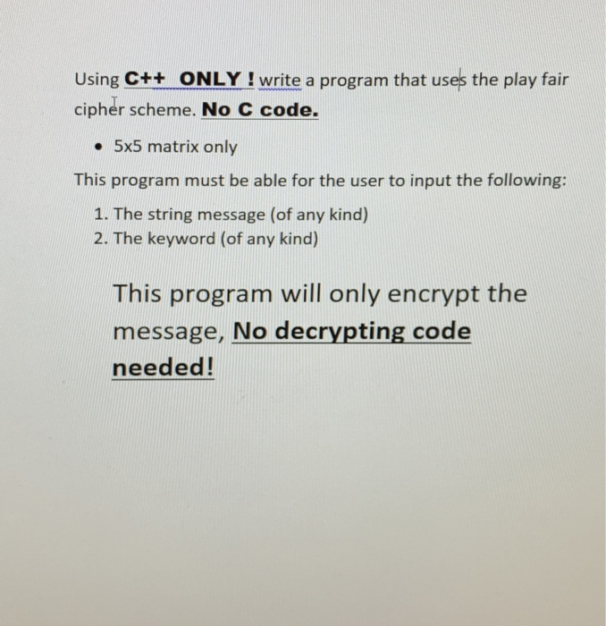 Solved Using C++ ONLY ! write a program that uses the play | Chegg.com
