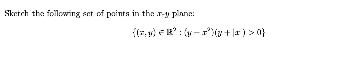 Solved Sketch the following set of points in the x-y plane: | Chegg.com