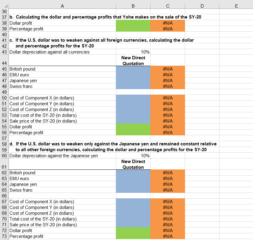 36 A A B C D E b. Calculating the dollar and | Chegg.com