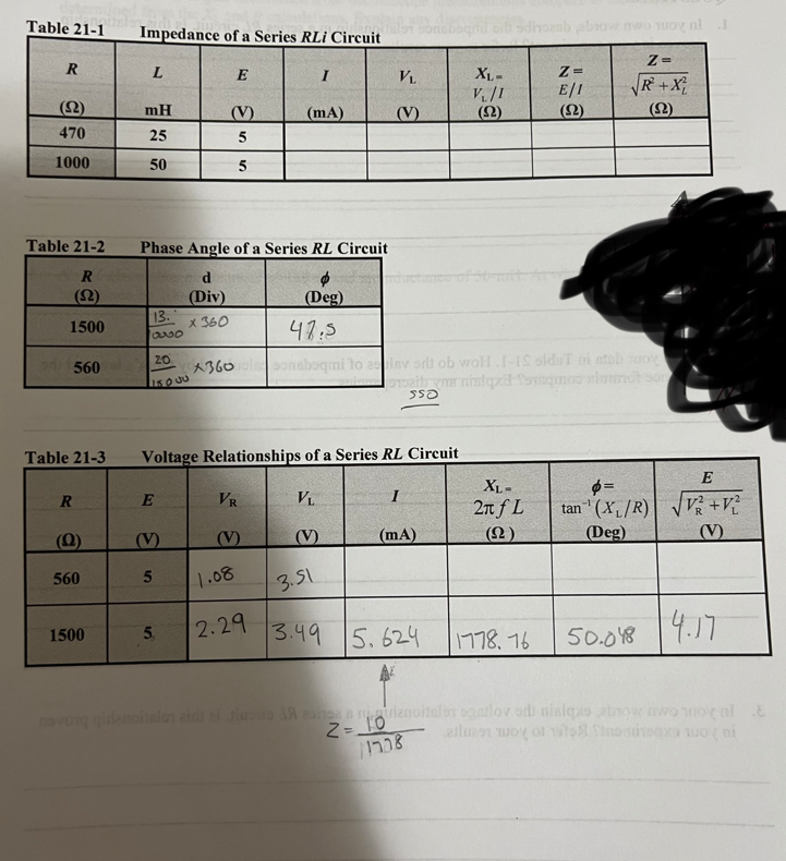 \begin{tabular}{|l|l} \hline Table 21-1 Impedance of | Chegg.com