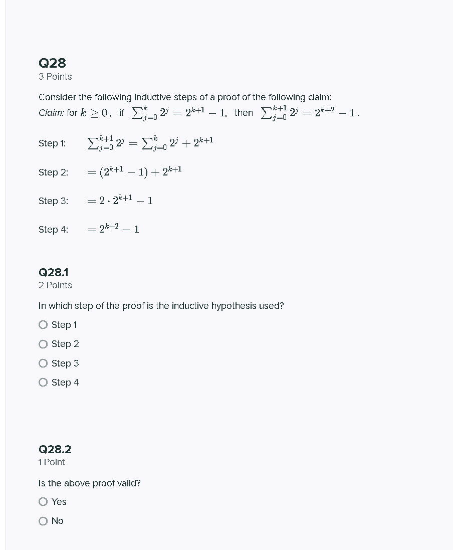 Solved Q28 3 Points Consider the following inductive steps | Chegg.com