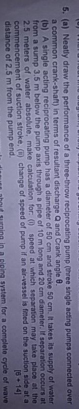 5. (a) Neatly draw the performance of a three-throw | Chegg.com