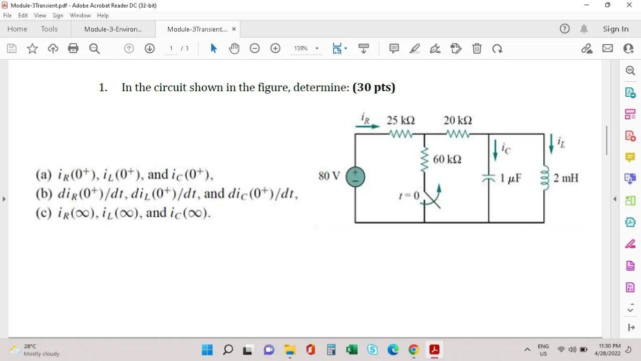 Solved - х Module-3Transient.pdf - Adobe Acrobat Reader DC | Chegg.com
