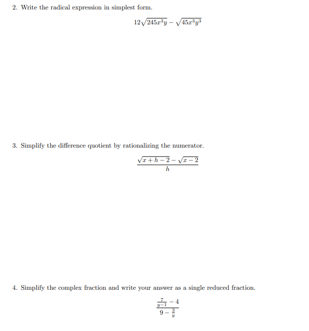 Solved 2. Write the radical expression in simplest form. | Chegg.com