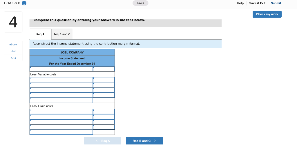Solved GHA Ch 11 Seved Help Save & Exit Submit Check my work | Chegg.com