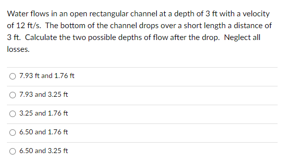 Solved Water flows in an open rectangular channel at a depth | Chegg.com
