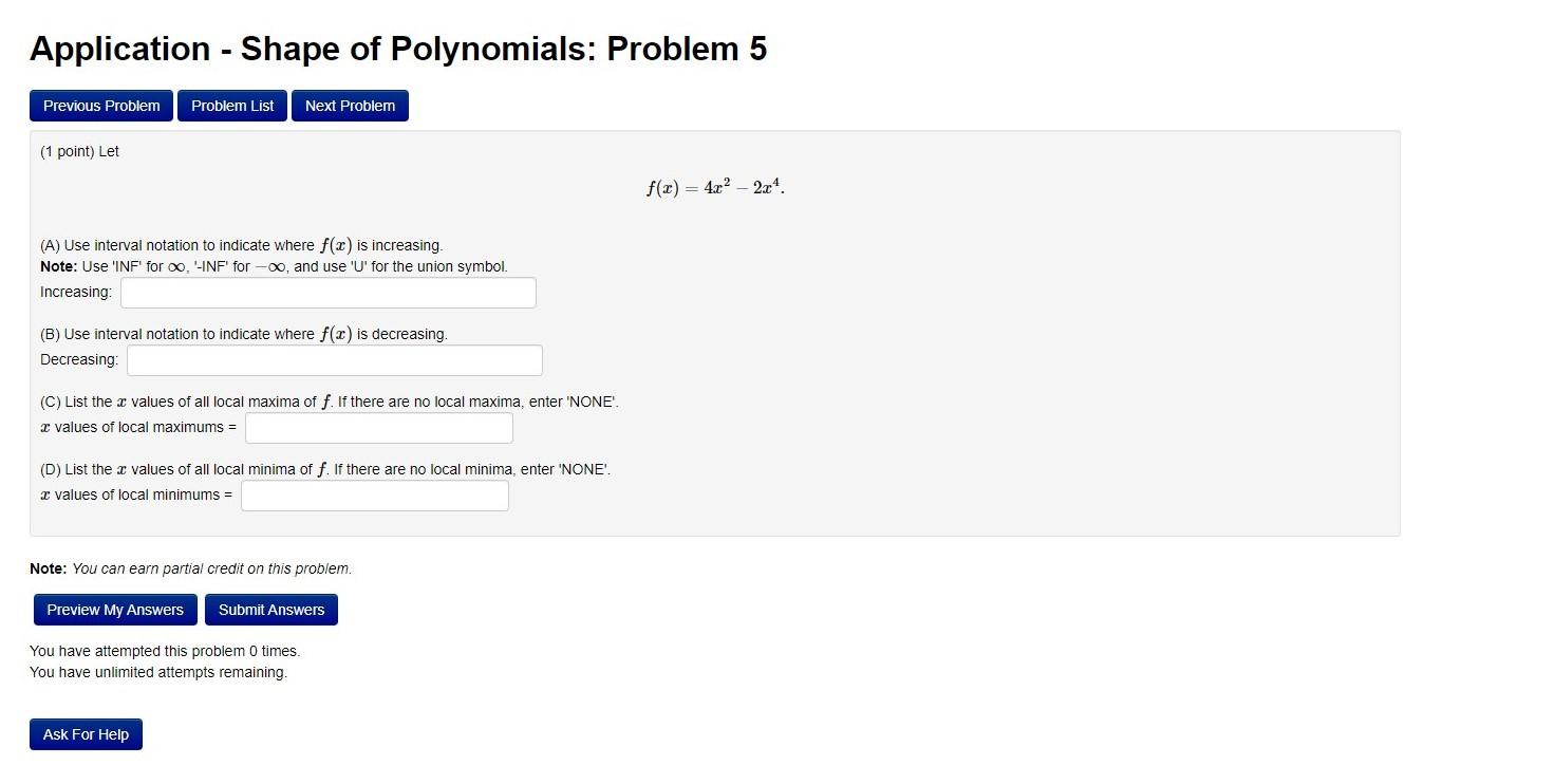 Solved Application - Shape of Polynomials: Problem 5 | Chegg.com