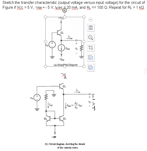 Solved Sketch the transfer characteristic (output voltage | Chegg.com