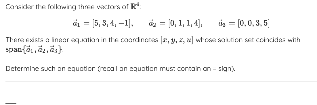 Solved Consider the following three vectors of \\( | Chegg.com