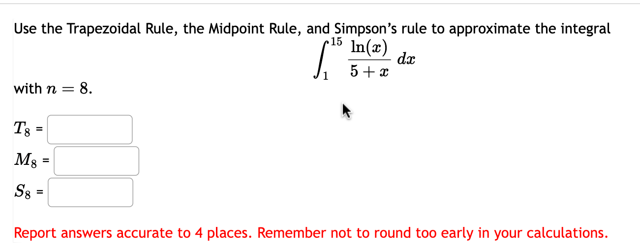 Solved Use the Trapezoidal Rule, the Midpoint Rule, and | Chegg.com