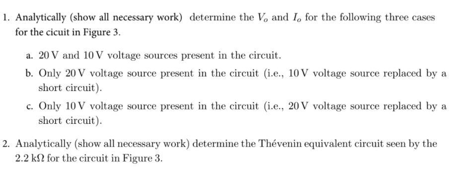Solved 1. Analytically (show all necessary work) determine | Chegg.com