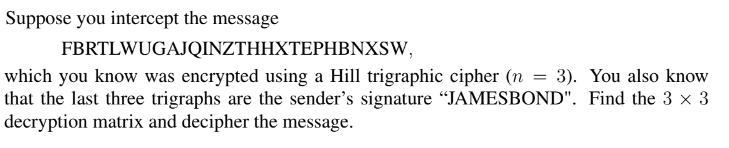 Solved Suppose you intercept the message | Chegg.com