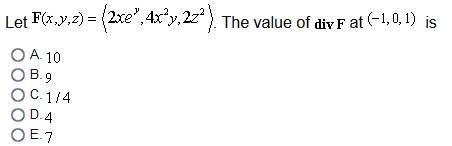 Solved Let F(x,y,z)=(2xey,4x2y,2z2). The value of divF at | Chegg.com