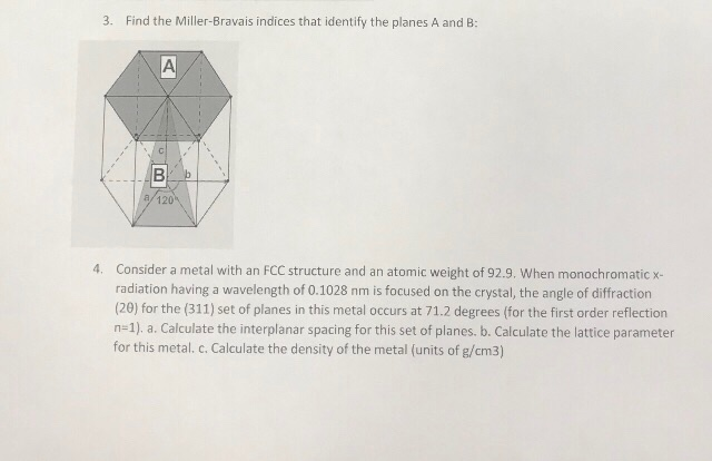 Solved 3. Find the Miller-Bravais indices that identify the | Chegg.com