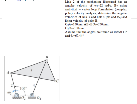 Solved Link 2 of the mechanism illustrated has an angular | Chegg.com