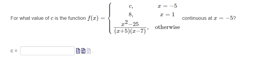 Solved For what value of c ﻿is the function | Chegg.com