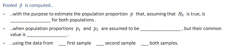 Solved Pooled p^ is computed.. - .. with the purpose to | Chegg.com