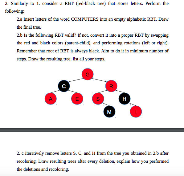 Solved 2. Similarly to 1. consider a RBT (red-black tree) | Chegg.com