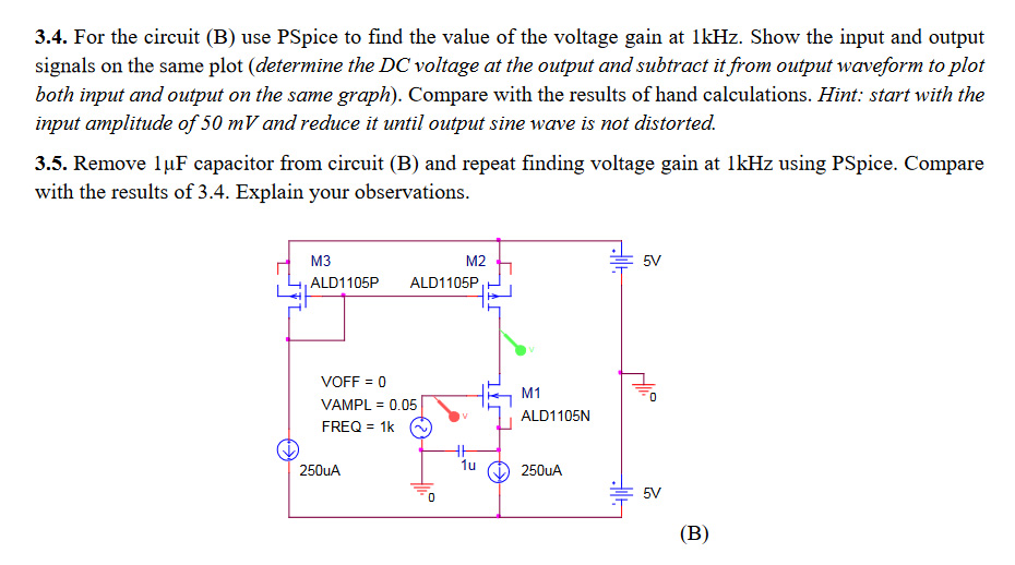 Solved 3.4. For the circuit (B) use PSpice to find the value | Chegg.com