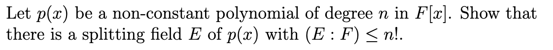 Solved Let p(x) be a non-constant polynomial of degree n in | Chegg.com