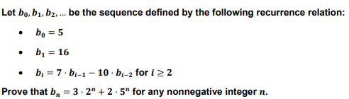 Solved Let bo, b1,b2, ... be the sequence defined by the | Chegg.com
