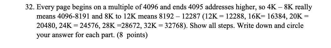 Solved Virtual address space 60K-64K 56K-60K 52K-56K 48K-52K | Chegg.com