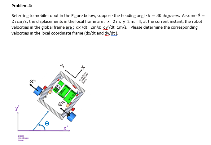 Problem 4: Referring to mobile robot in the Figure | Chegg.com