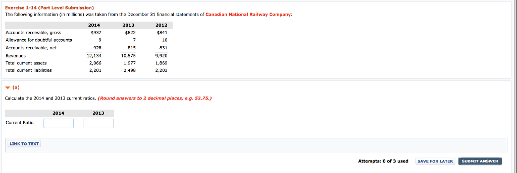 Solved Exercise 1-14 (Part Level Submission) The following | Chegg.com