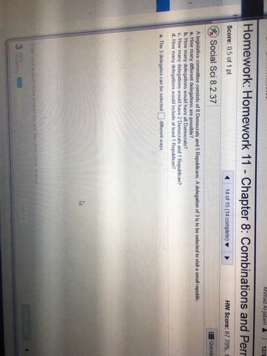 Solved Homework: Homework 11 Chapter 8: Combinations and | Chegg.com
