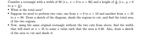 Solved Consider a rectangle with a width of 90 (i.e., x=0 to | Chegg.com