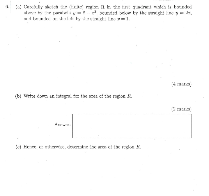 Solved (a) Carefully sketch the (finite) region R in the | Chegg.com