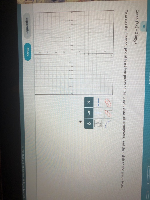 Solved Graph f(x)-2log x To graph the function, plot at | Chegg.com