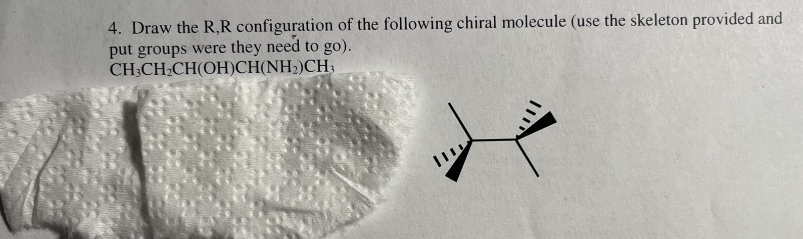 Solved 4. Draw the R,R configuration of the following chiral | Chegg.com