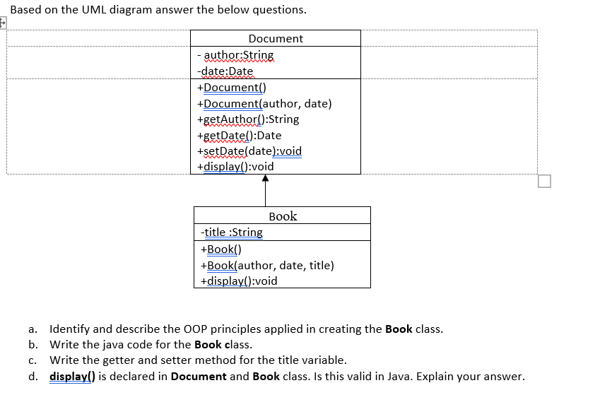 Solved Based on the UML diagram answer the below questions. | Chegg.com