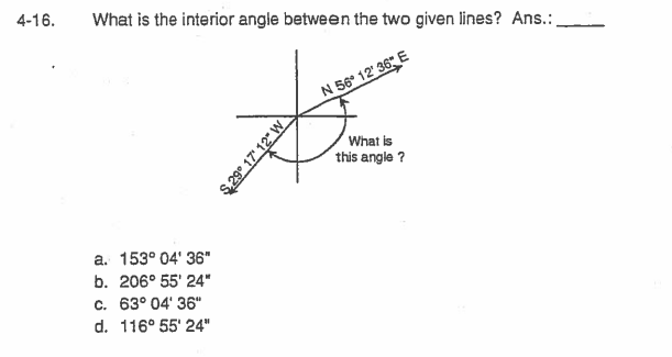 Solved 1-16. What is the interior angle between the two | Chegg.com