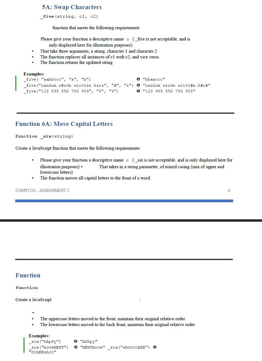Solved 5A: Swap Characters five (string, ci, c2) function | Chegg.com