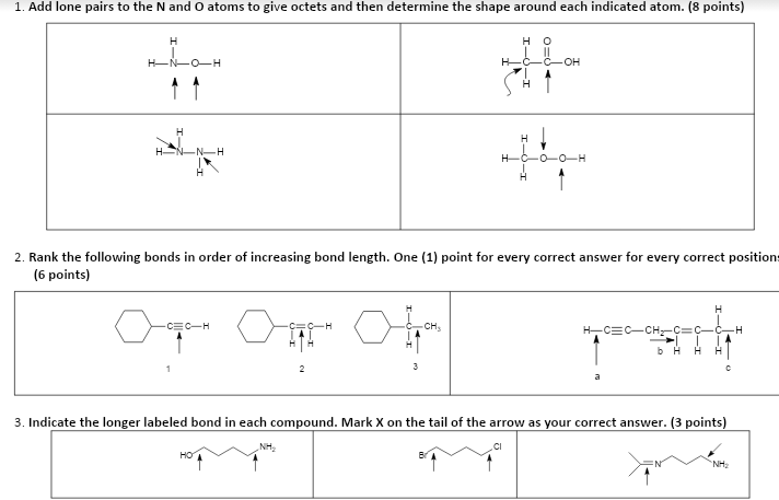 Solved 1. Add lone pairs to the N and O atoms to give octets | Chegg.com