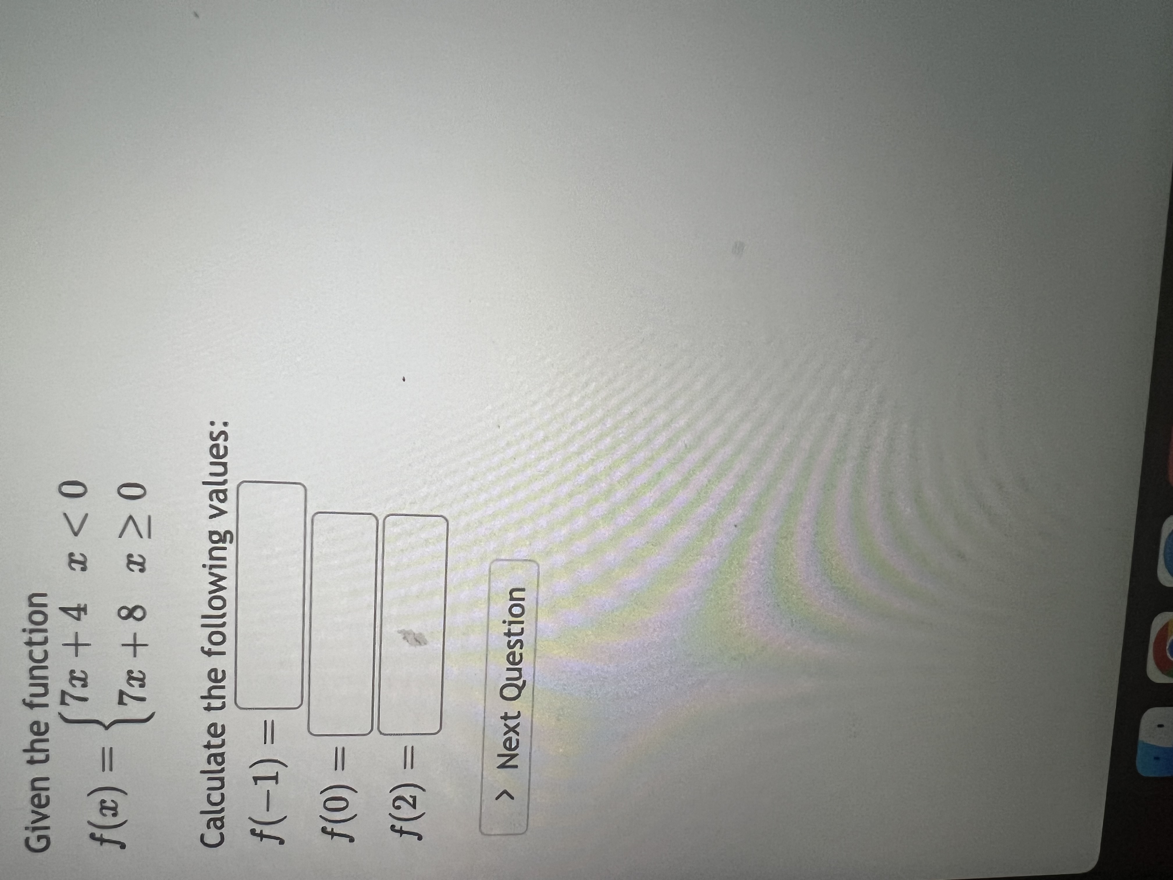 Solved Given the function f(x)={7x+47x+8x