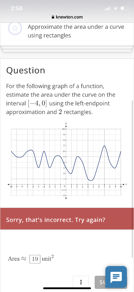 Approximate the area under a curve using rectangles | Chegg.com