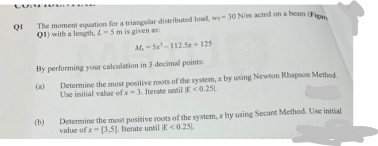 Solved The moment equation for a triangular distributed | Chegg.com