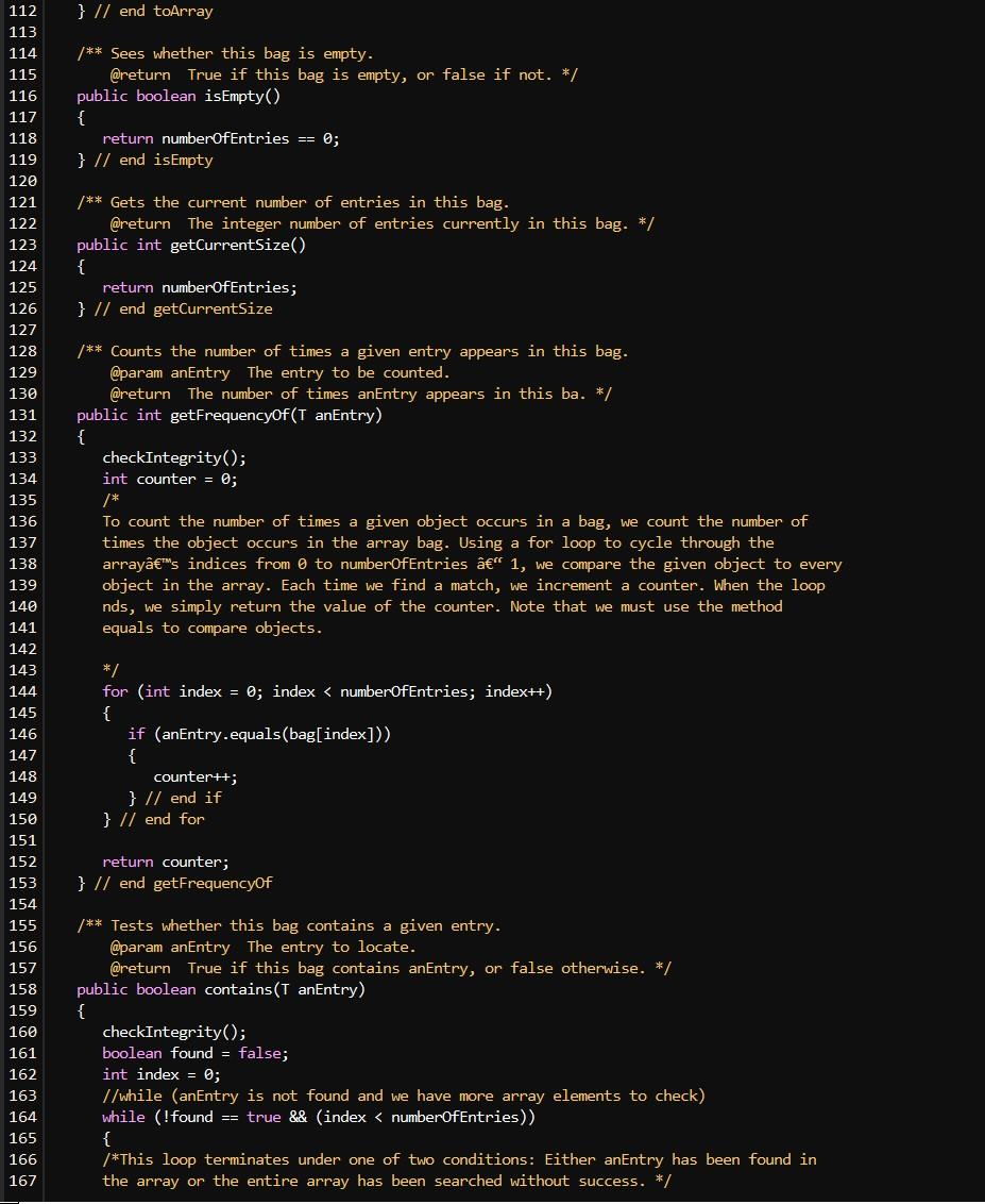 Solved Can you edit the ArrayBagDemo so the output can be | Chegg.com