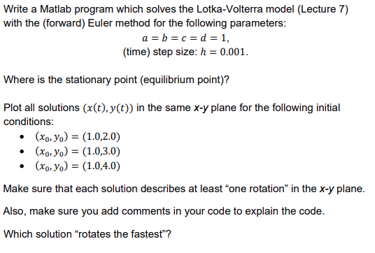 Solved Write a Matlab program which solves the | Chegg.com
