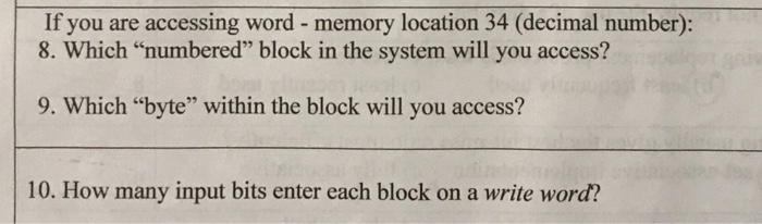 Solved Consider a memory designed a follows: a byte consists | Chegg.com