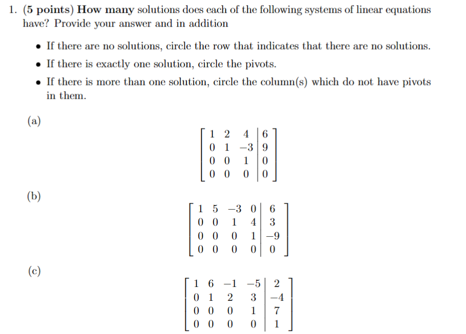 Solved (5 ﻿points) ﻿How many solutions does each of the | Chegg.com