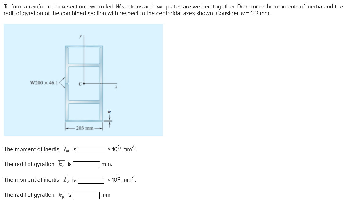 Solved To form a reinforced box section, two rolled W | Chegg.com